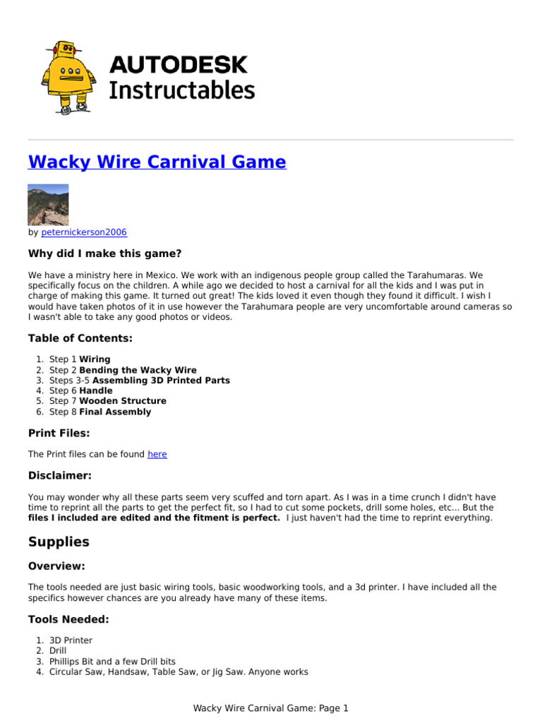 Wacky Wire Carnival Game | PDF | Screw | Mosfet