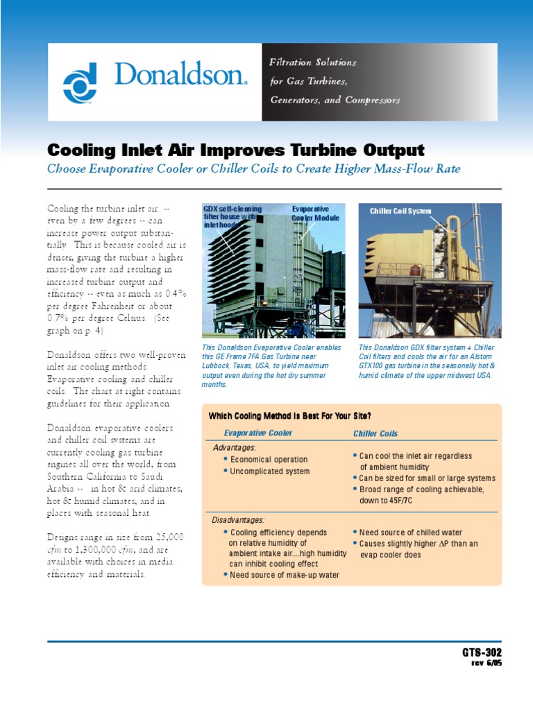 Ge Inlet Air Cooling | PDF | Air Conditioning | Gas Turbine