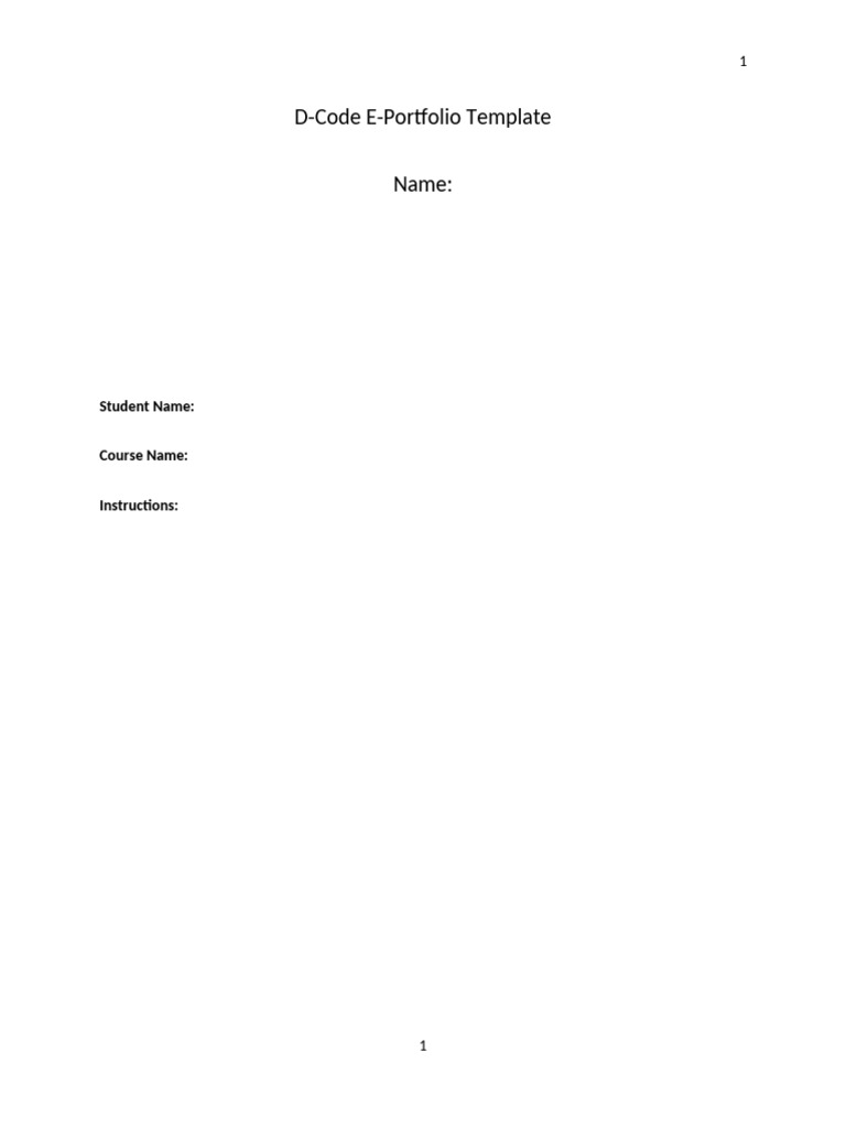 Nursing E-Portfolio Template Guide | PDF | Electronic Health Record ...