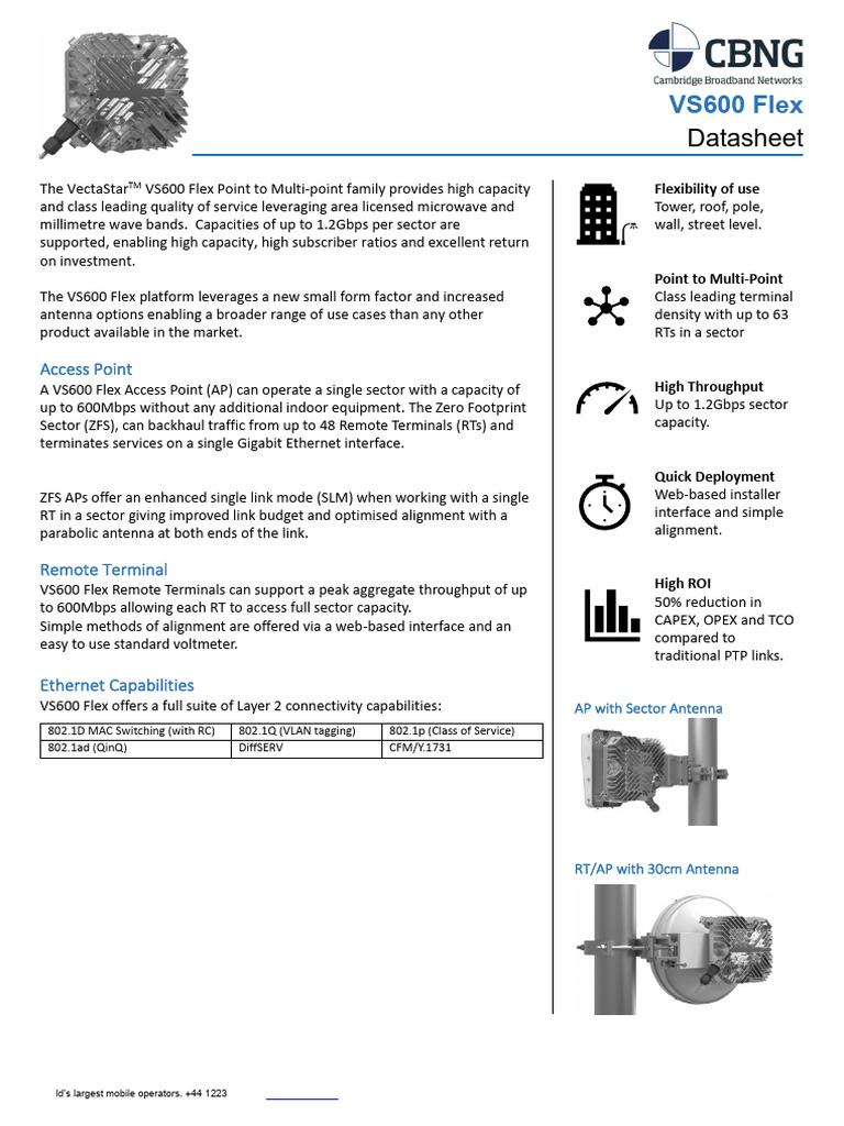 CBNG-987 VS600 Flex (ETSI _ FCC) Datasheet V1.0 | PDF | Duplex ...