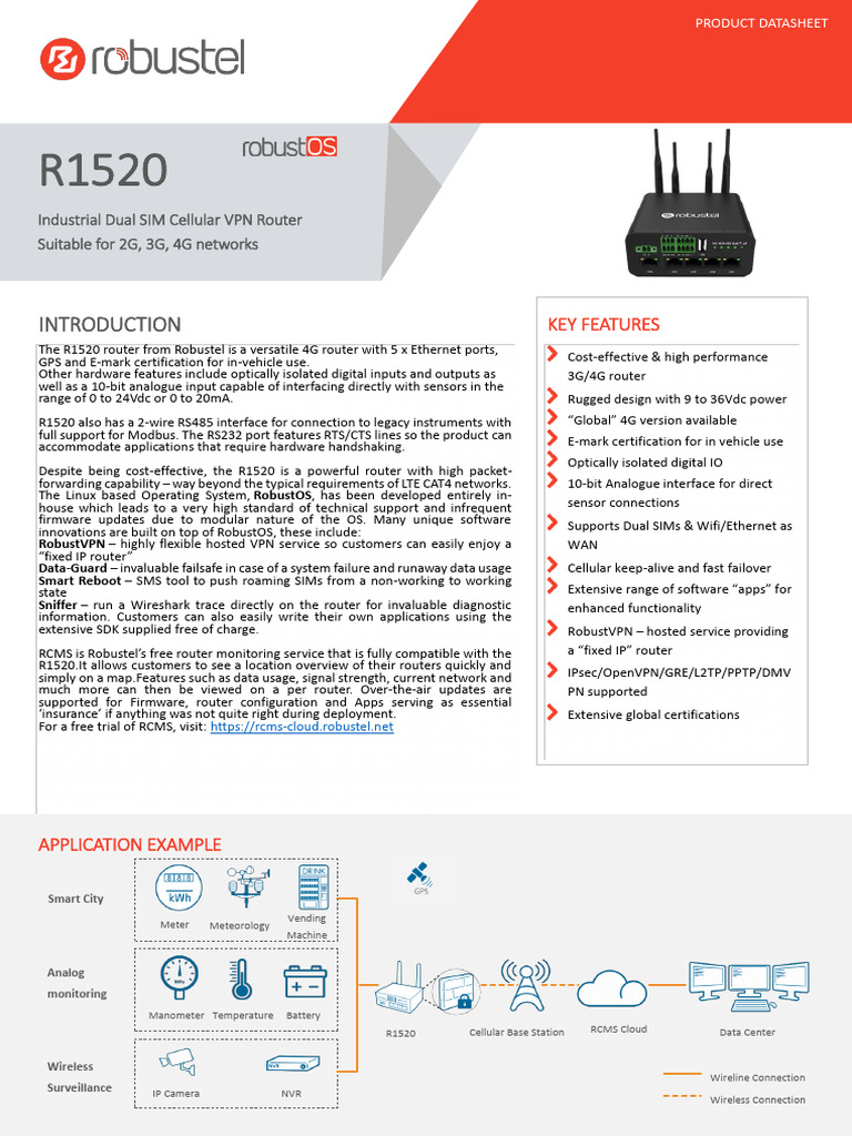 Robustel R1520 Industrial 4G Router | PDF | Router (Computing ...