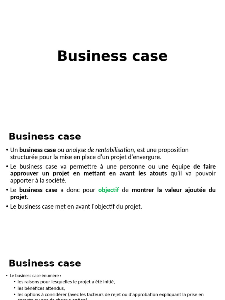 Élaboration d'un Business Case Efficace | PDF | Business | Économie