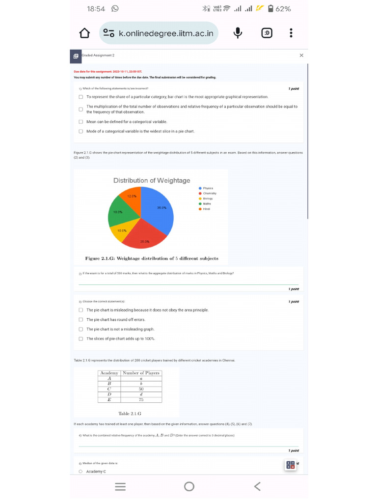 Graded Assignment Statistics 1 - Week 2 | PDF