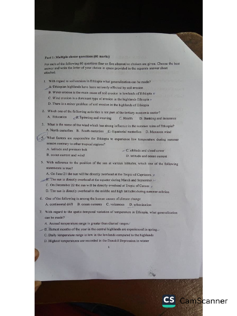 Geography Final Exam 1 (AAU) | PDF