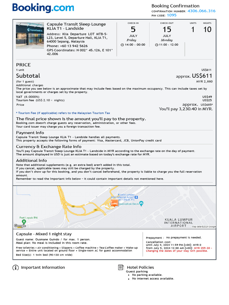 Booking[1] | PDF | Payments | Credit Card