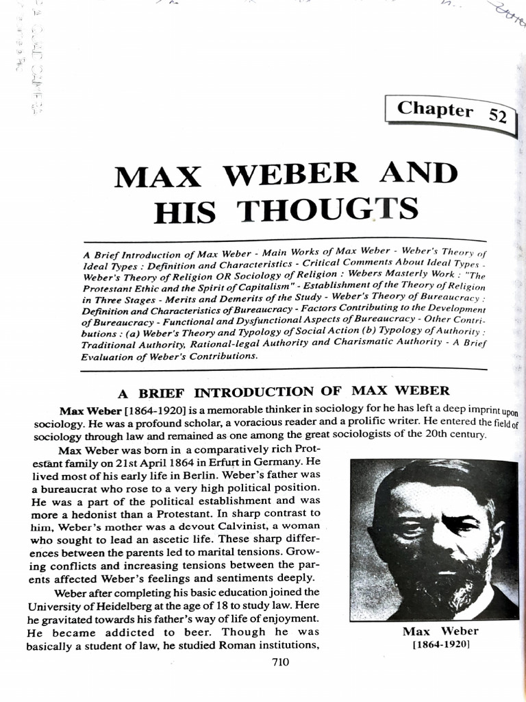 Max Weber: Theories and Contributions | PDF | Max Weber | Sociology