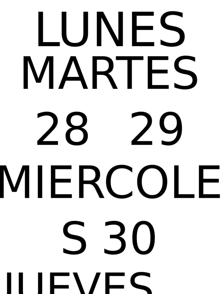 Imprimir Letras Dias de Semanas Cartelera | PDF
