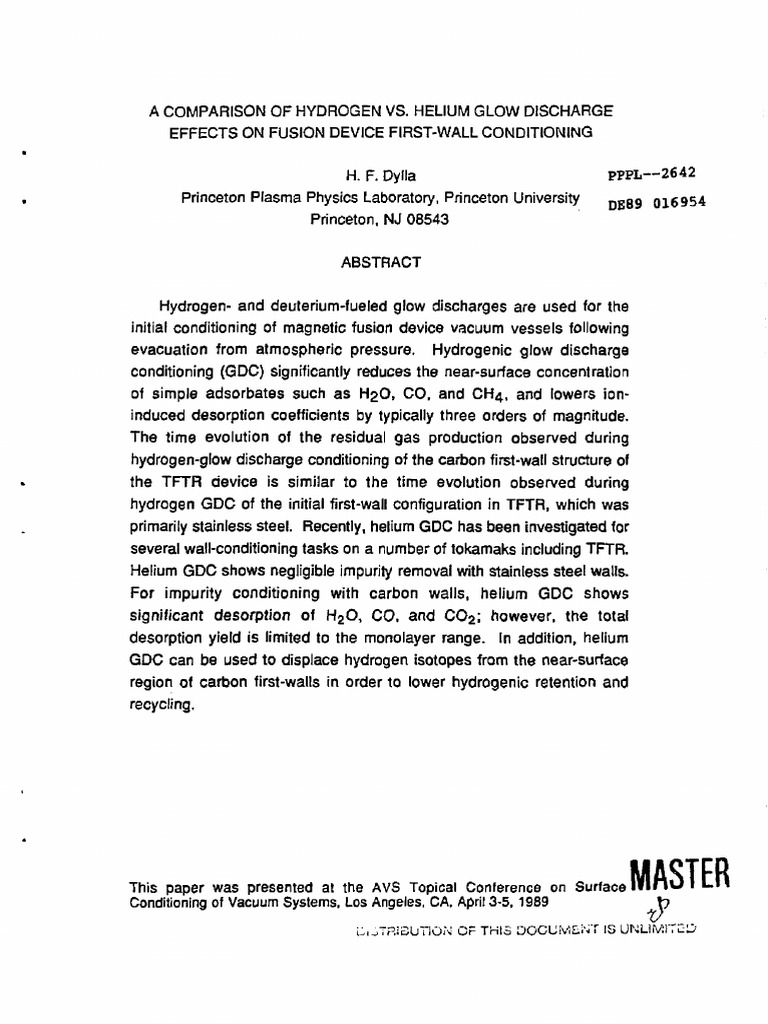A Comparison of Hydrogen vs. Helium Glow Discharge Effects On Fusion ...