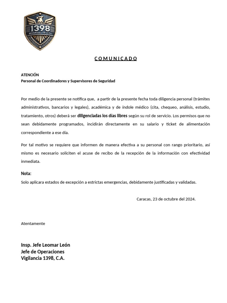 Comunicado 2 | PDF