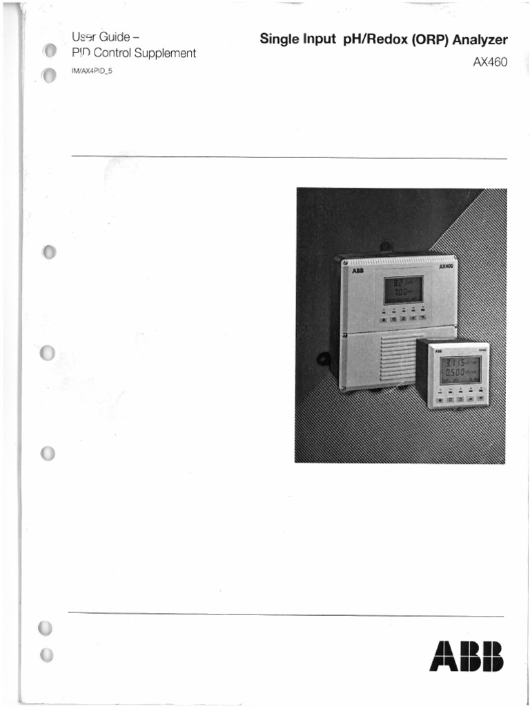 AX460 Single Input pH&Redox (ORP) Analyzer (User's Huide-PID Control Supplement) | PDF