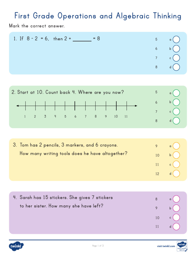 first-grade-operations-and-algebraic-thinking-assessment | PDF
