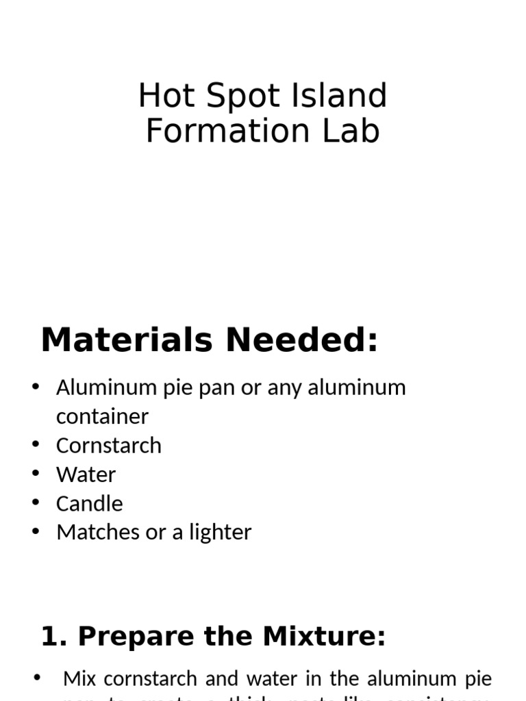 Hot Spot Island Formation Lab | PDF