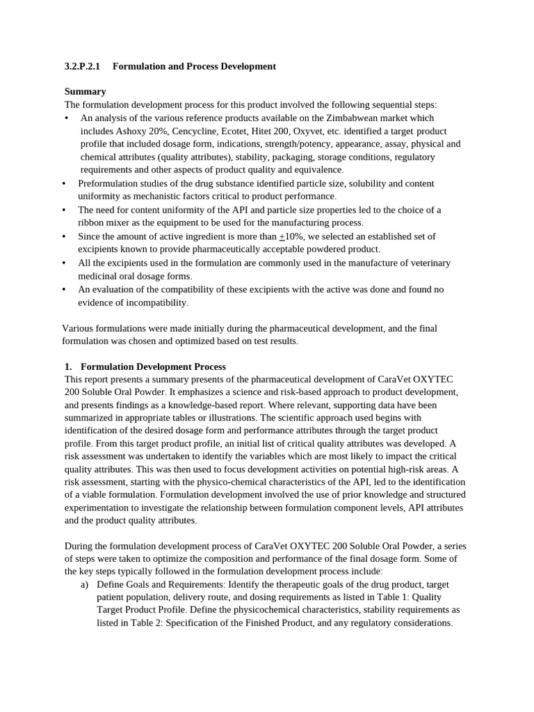 Formulation Development of CaraVet CLOSAN 75MG Oral Solution | PDF ...