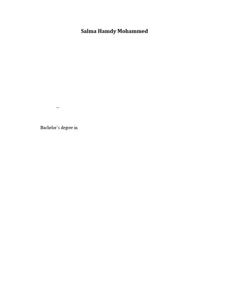 Salma Hamdy, Pharmacist | PDF