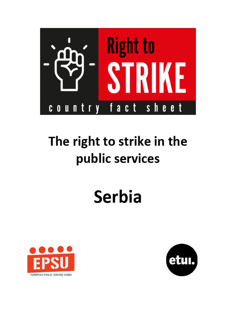 Serbia - Right To Strike in The Public Sector - Factsheet Upd 2021 ...