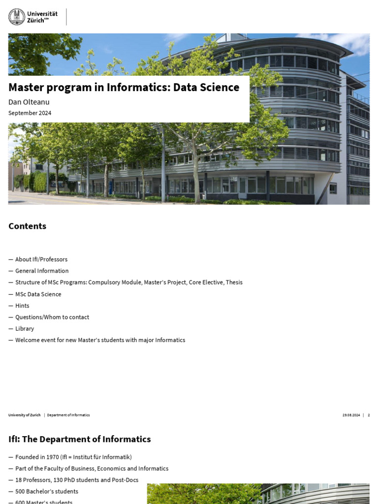 MSc program introduction 2024 DS (1) | PDF | Computer Science | Machine Learning