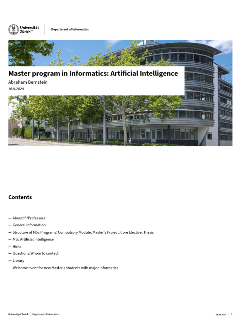 MSC Program Introduction 2024 AI | PDF | Computer Science | Artificial ...