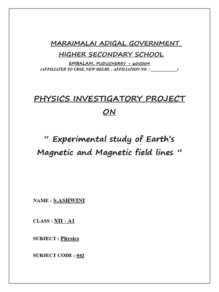 XII NEW PROJECT TYPE 08 @ | PDF | Electrical Engineering | Electromagnetism