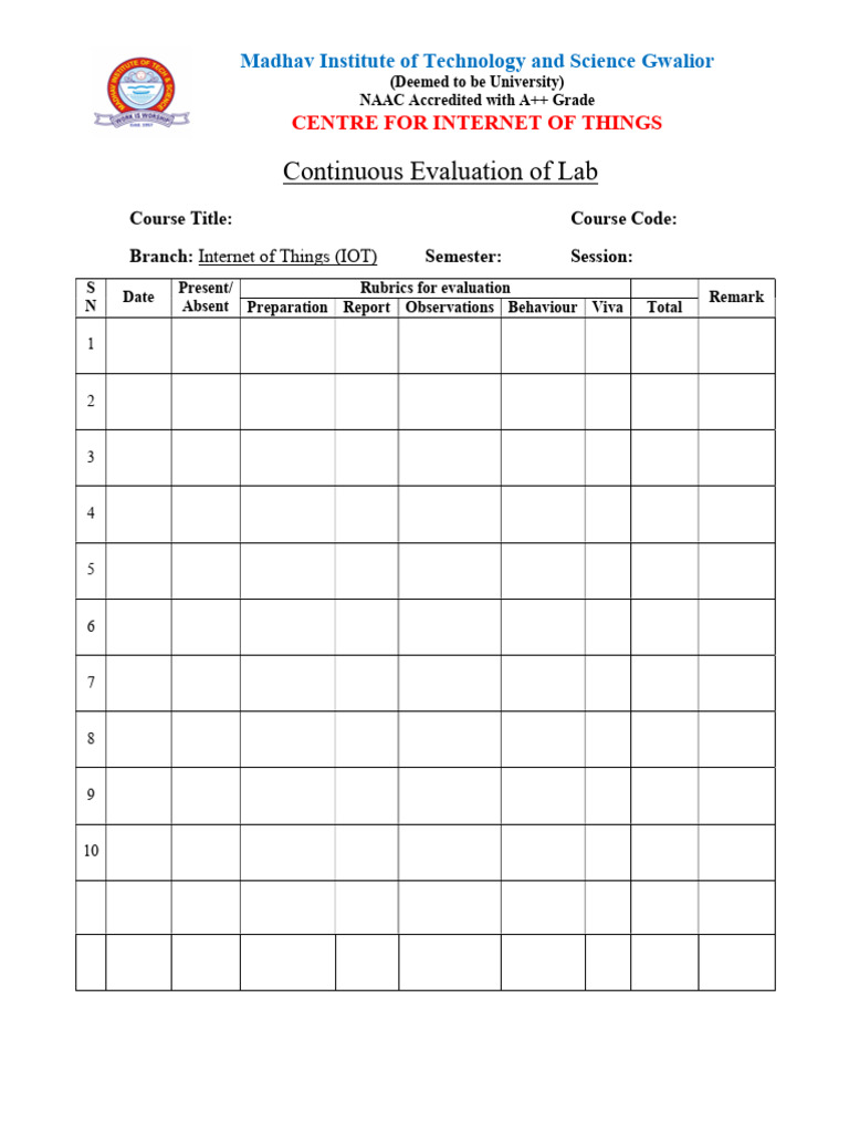 Lab rubrics | PDF
