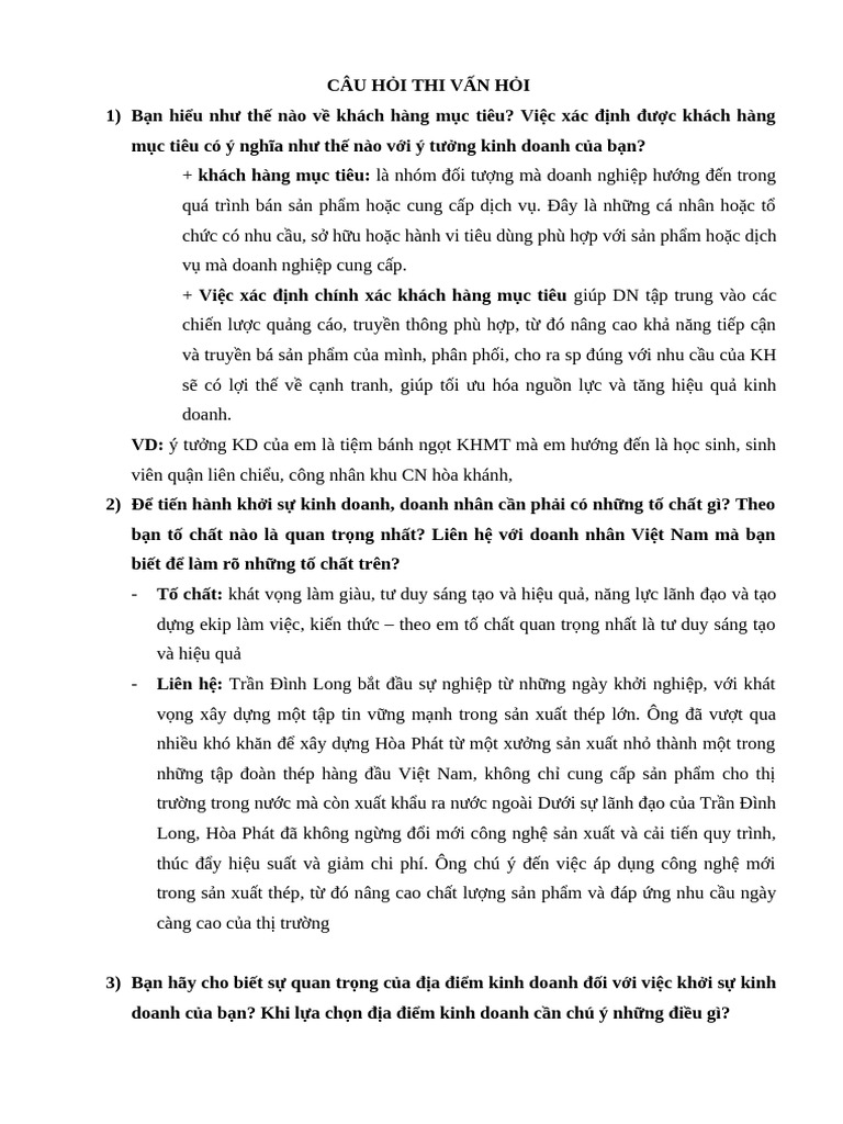 vấn đáp KSKD | PDF