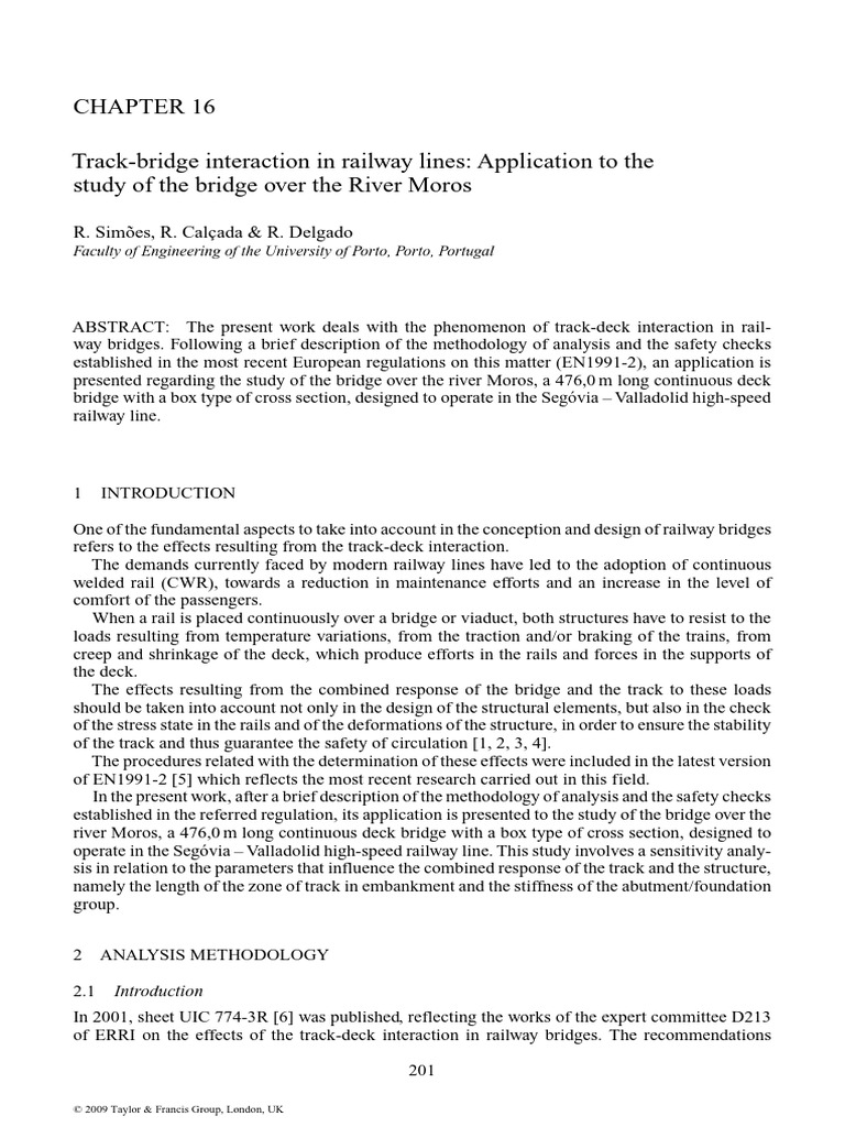 Track-Bridge Interaction on High-Speed Railways Chapter 16.pdf | PDF | Stress (Mechanics) | Rail ...