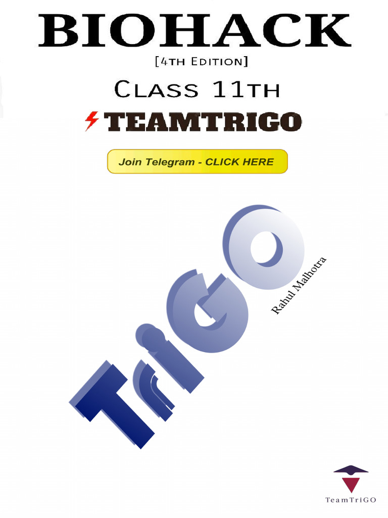 Biohack 4th Edition Class 11th (@urstrulyrm) | PDF