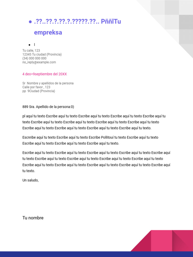 Modelo de carta corporativa | PDF