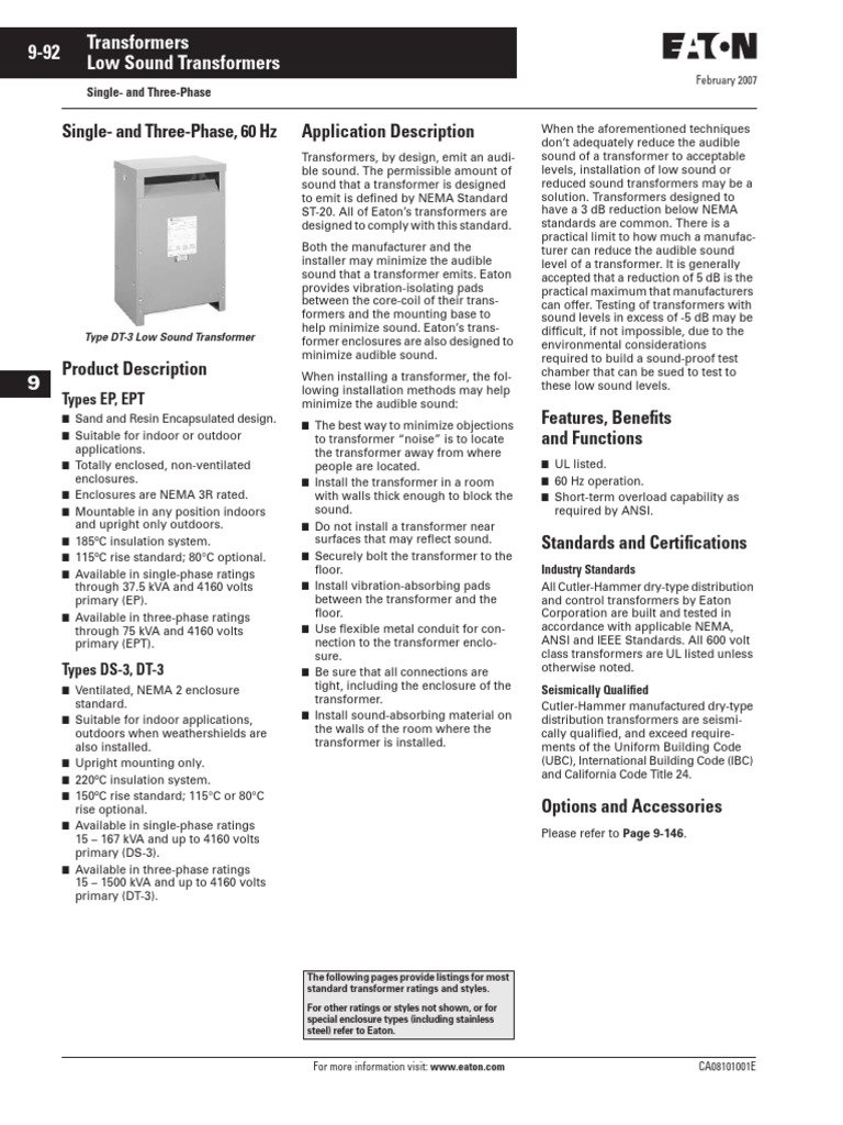 Transformer Noise Level DB - 1 | PDF | Transformer | Electric Power
