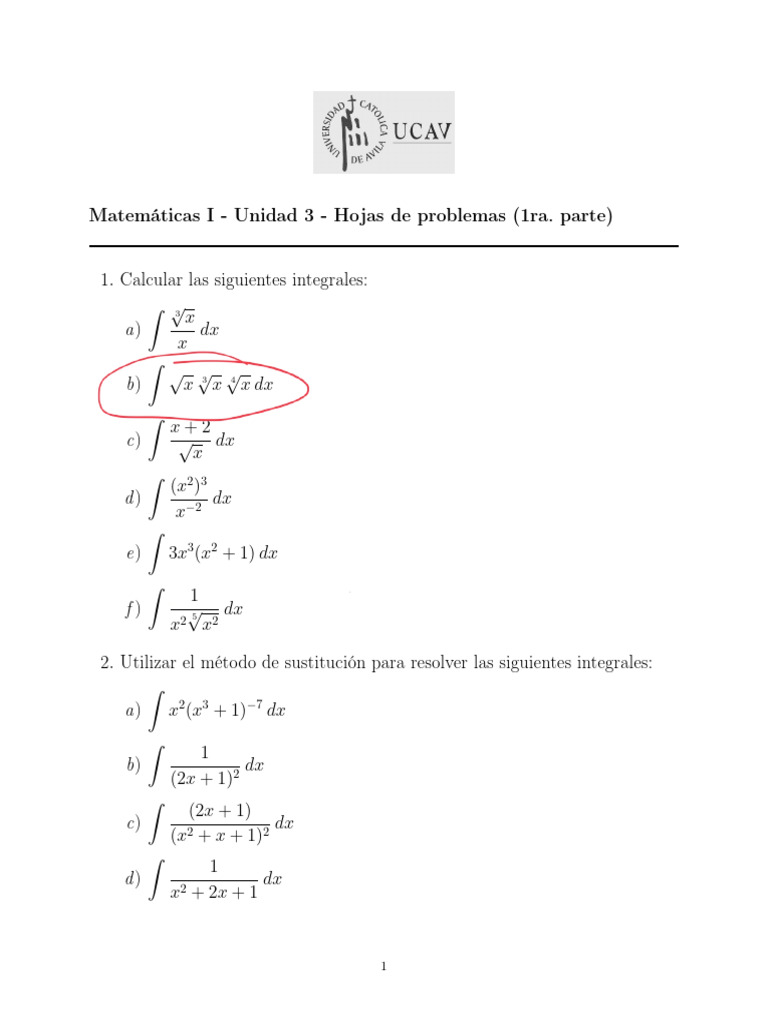 Hojas de problemas_Unidad 3 | PDF | Matemáticas | Análisis matemático