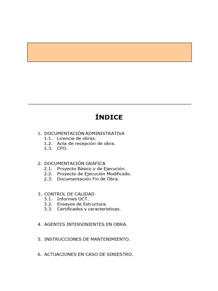 Indice Libro Del Edificio | PDF