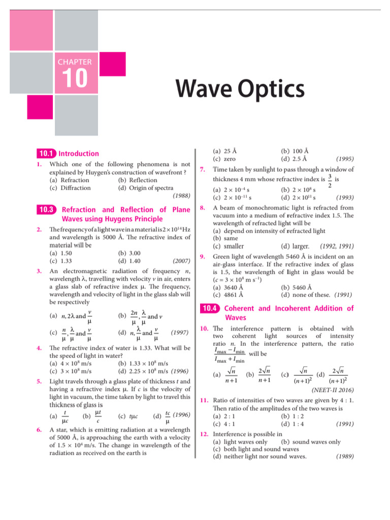 Wave optics | PDF