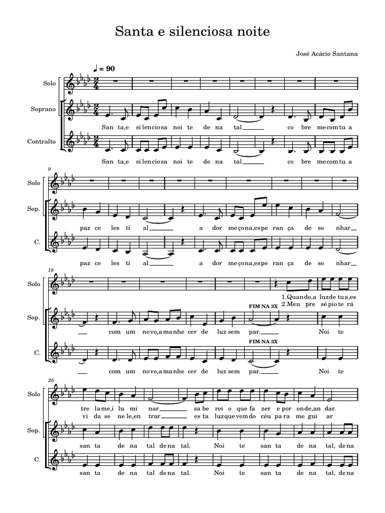 Santa e Silenciosa Noite - Sop e Alto | PDF