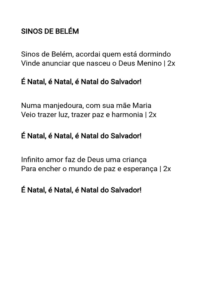 Sinos de Belém - Letra | PDF | Religião e Espiritualidade