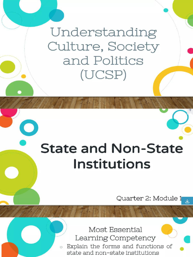 Ucsp - Q2 - M1 - State and Non State Institution | PDF