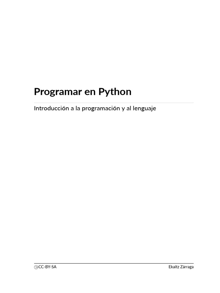 Programar En Python Pdf Python Lenguaje De Programación Lenguaje De Programación