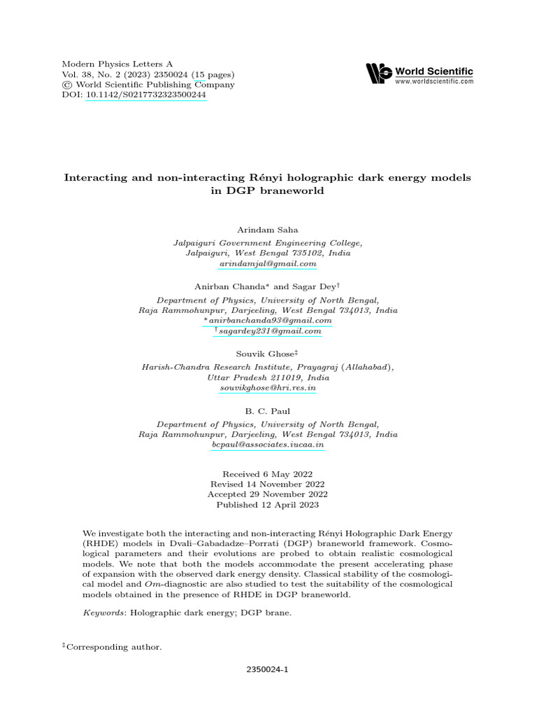 Interacting DGP | PDF | Dark Energy | Physical Cosmology