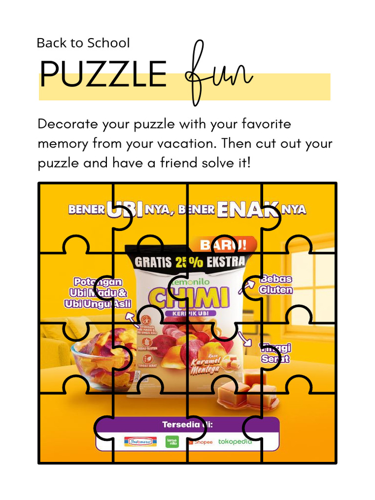Back to School Puzzle Worksheet | PDF