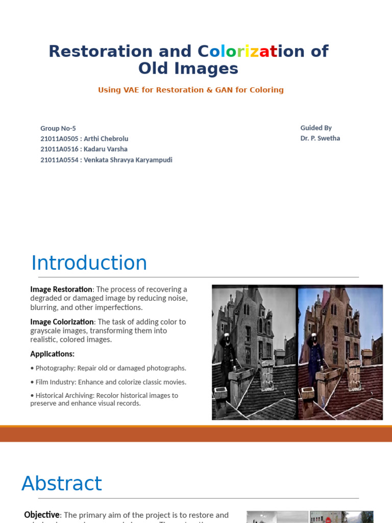 Image Restoration and Colorization | PDF | Vision | Imaging