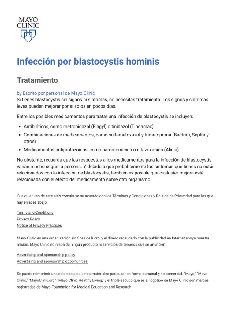 Blastocystis hominis tto | PDF