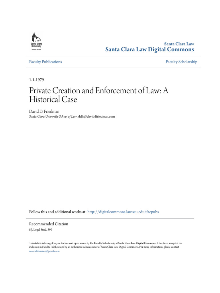 Private Creation and Enforcement of Law - A Historical Case | PDF ...