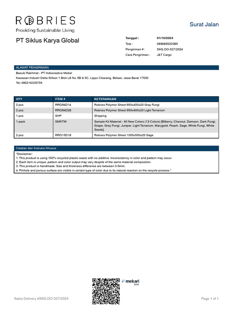 DeliverySlip-SKG.DO-5272024 | PDF