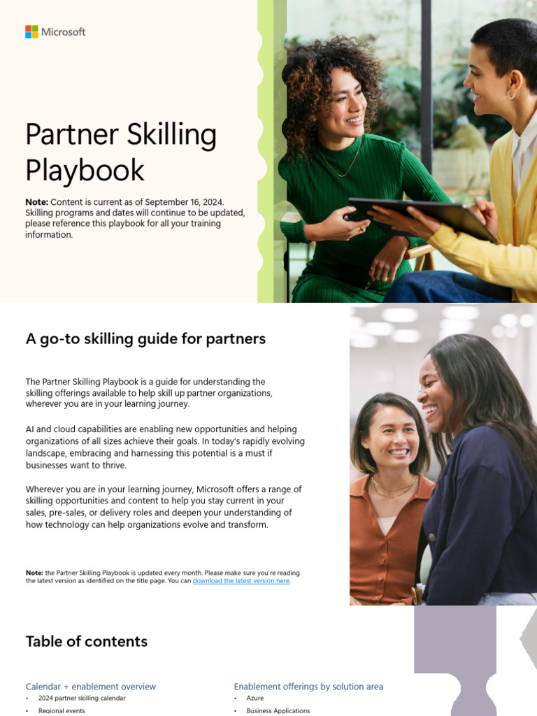 GPS Enablement Partner Skilling Playbook Sep FY25 | PDF | Microsoft ...
