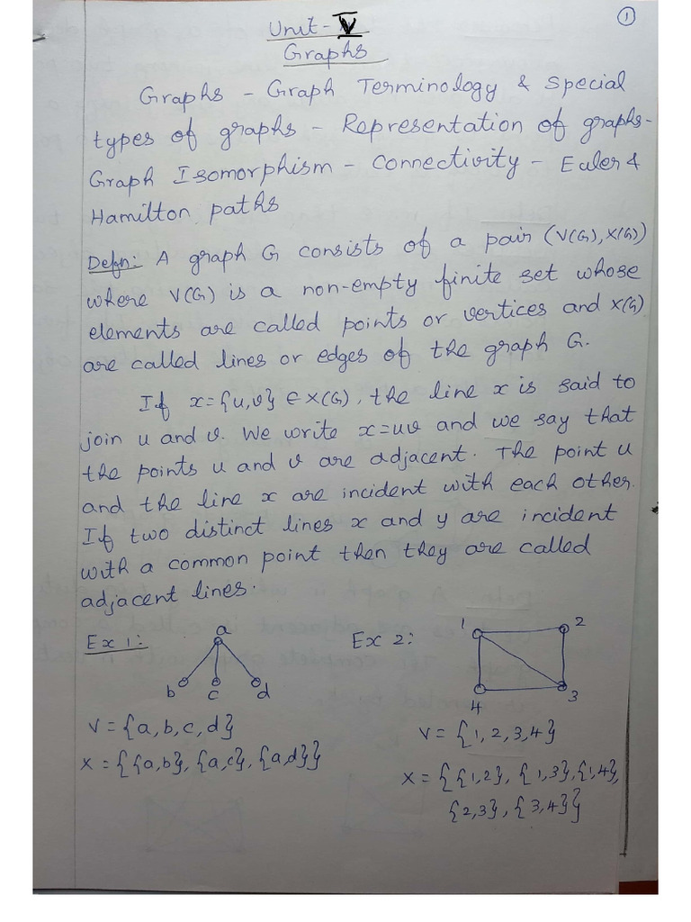 UNIT V GRAPHS and TREES | PDF