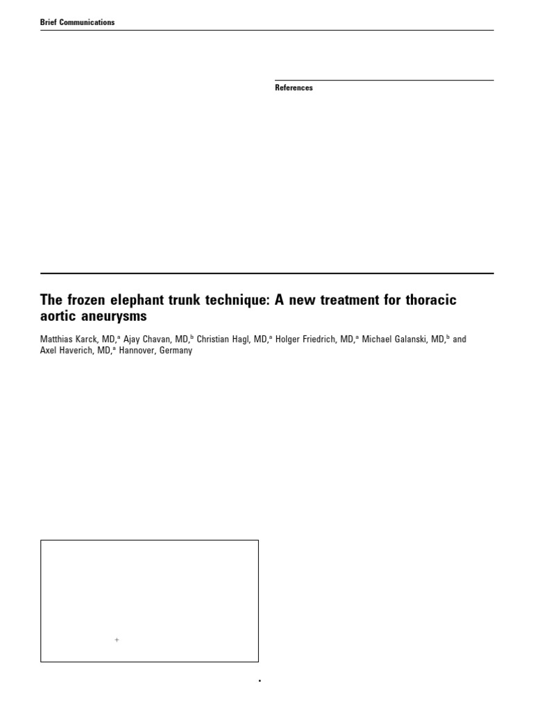 The Frozen Elephant Trunk Technique A New Treatment For Thoracic | PDF ...
