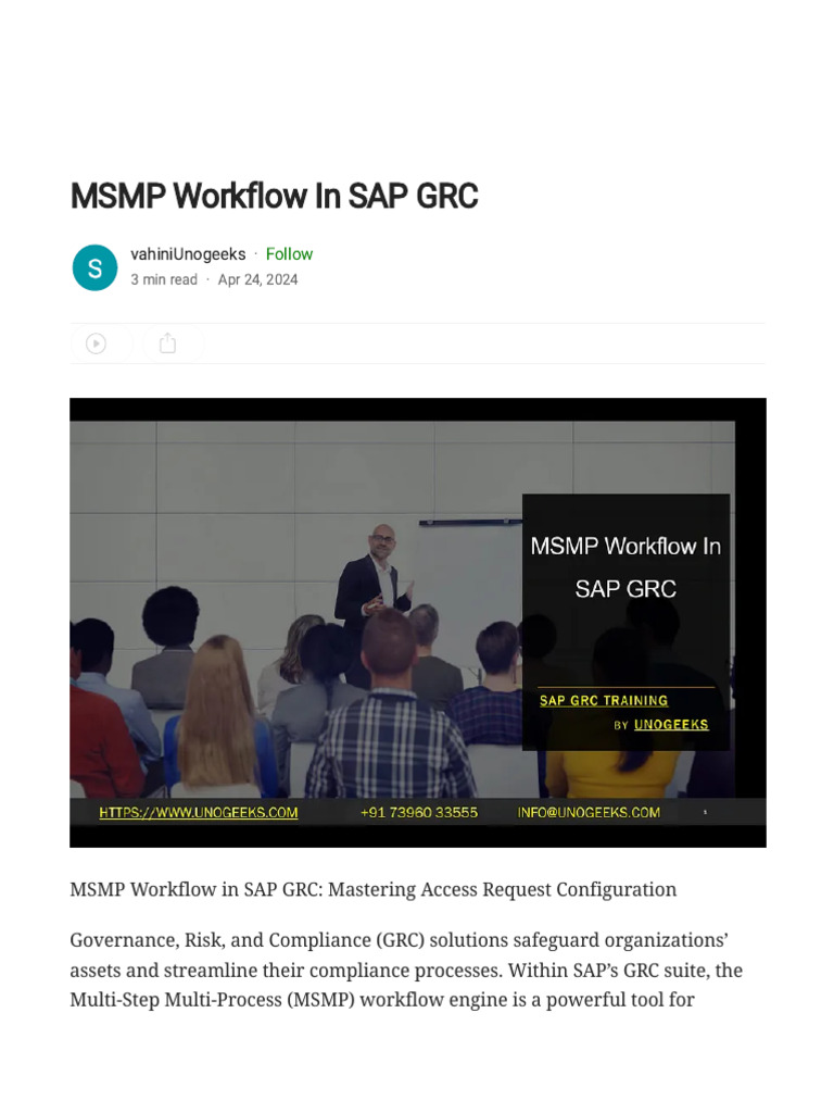 MSMP Workflow in SAP GRC. MSMP Workflow in SAP GRC - Mastering - by VahiniUnogeeks - Medium ...