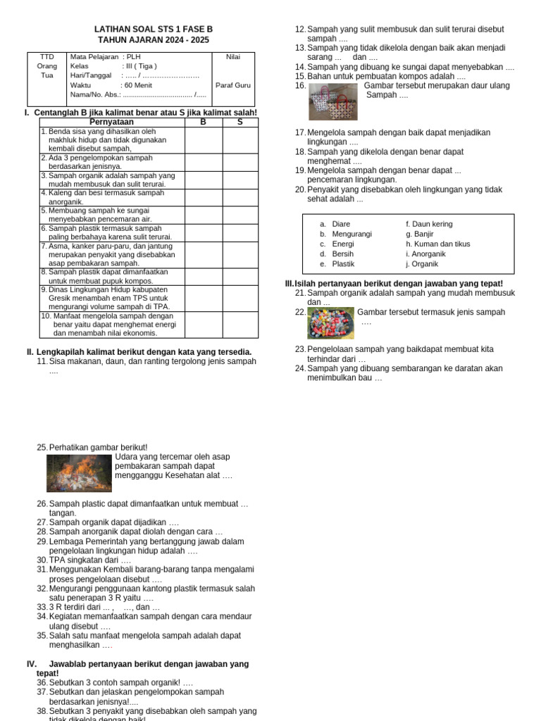 Latihan Soal PLH | PDF