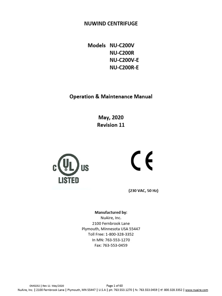 Nu c200 and Nu c200e Operations and Maintenance Manual | PDF ...