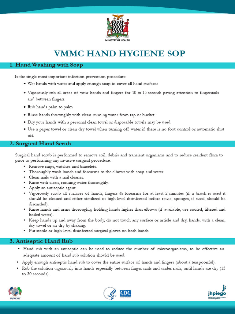 VMMC Hand Hygiene SOP (1) 1 | PDF