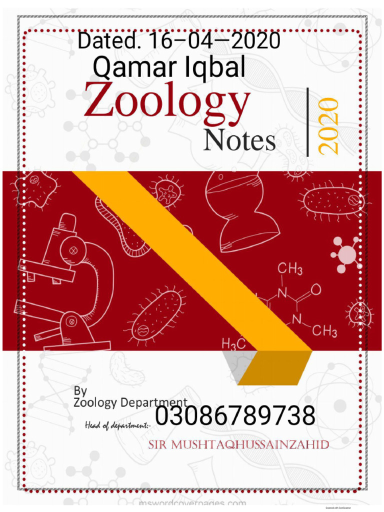 Zoology Mcqs & S.qs Notce | PDF