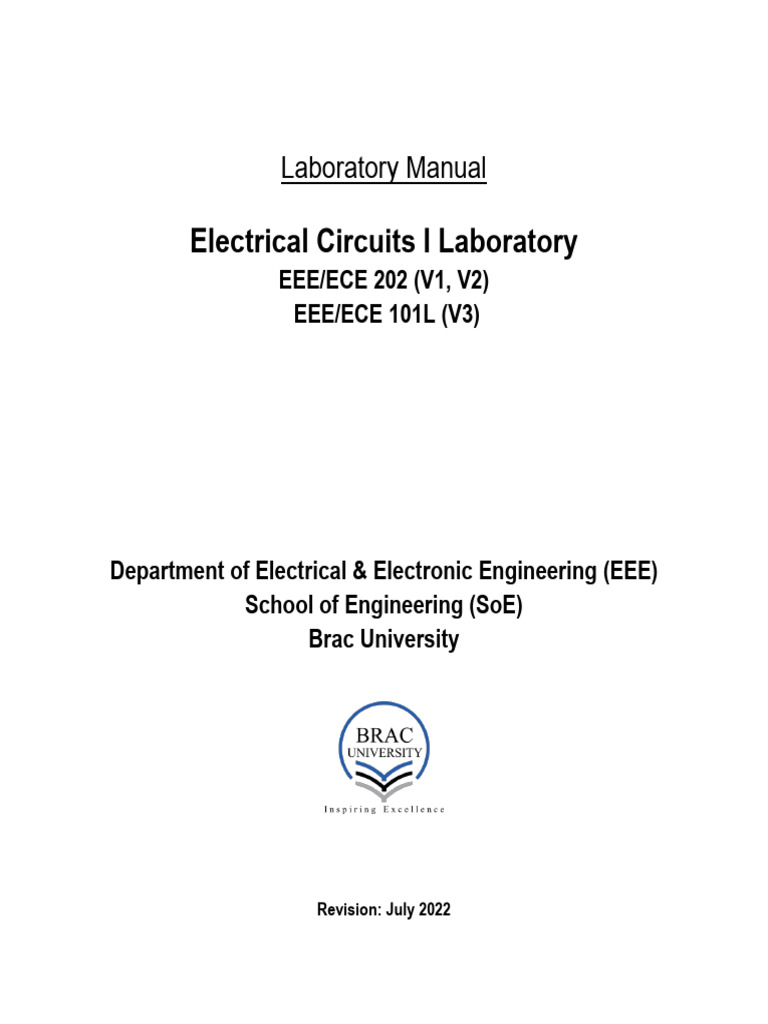 EEE101L - Electrical Circuits I Laboratory - Manual - Trimester | PDF | Switch | Electrical Network